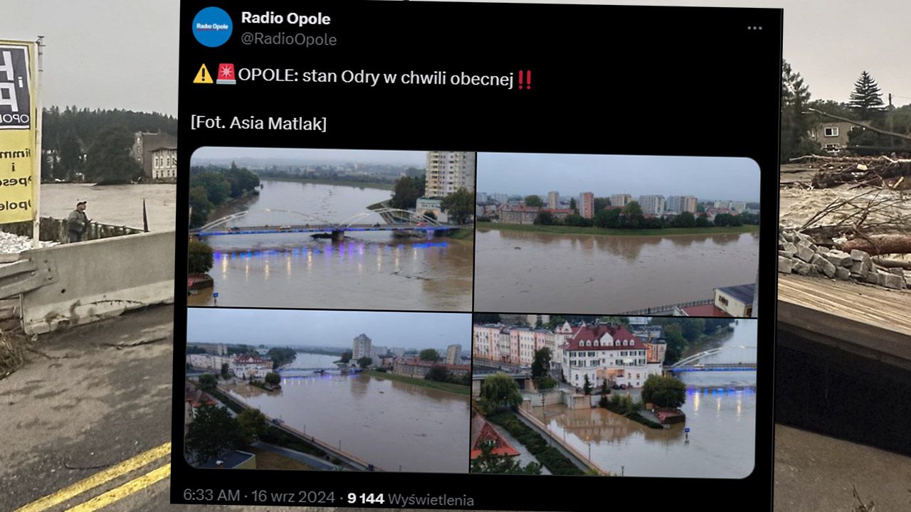 Opole. Alarm przeciwpowodziowy, zerwany most, woda podmyła asfalt i ...